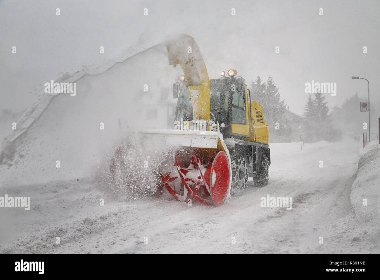 snow blower in Blizzard Stock Photo - Alamy