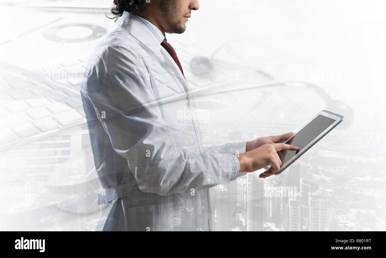 Medical industry concept by means of successful doctor Stock Photo - Alamy