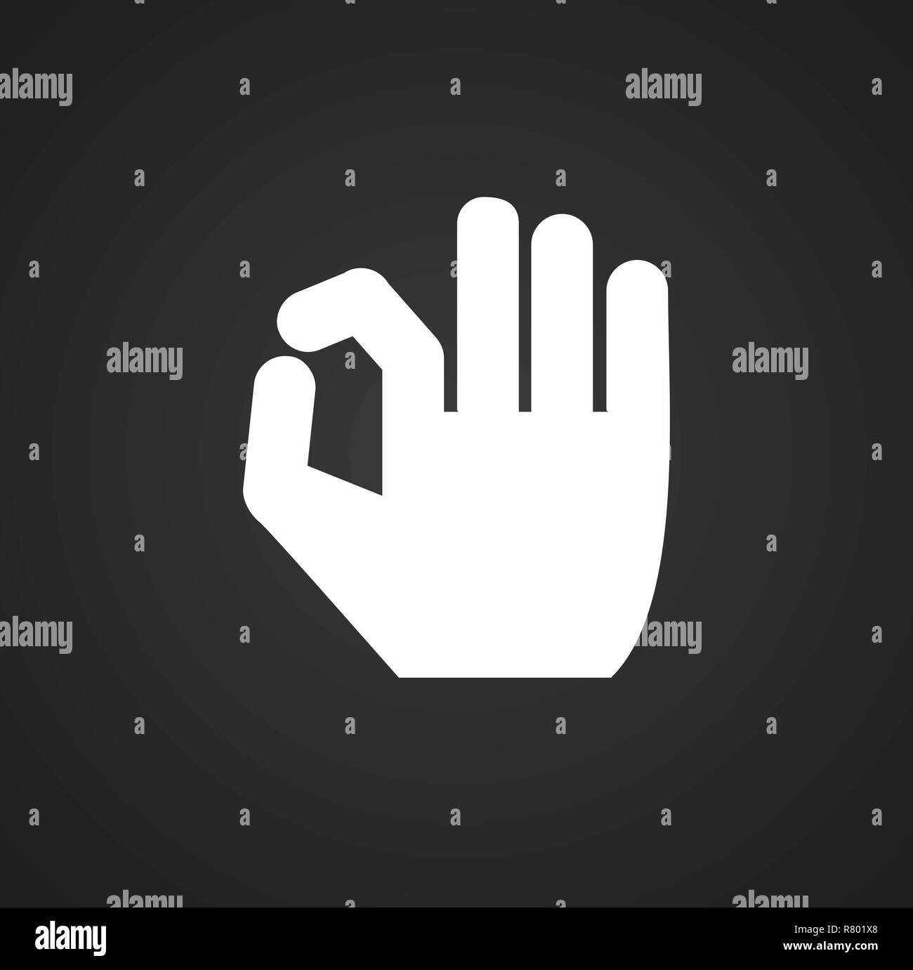 OK gesture icon on white background for graphic and web design, Modern ...