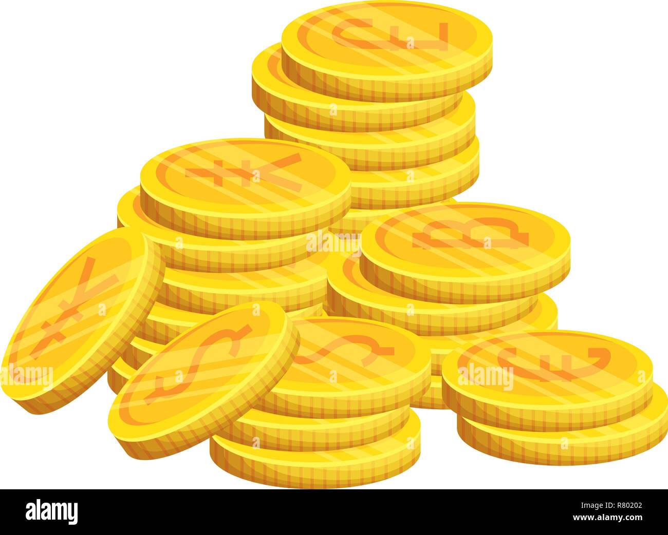 set of commercial coins vector illustration design Stock Vector Image ...