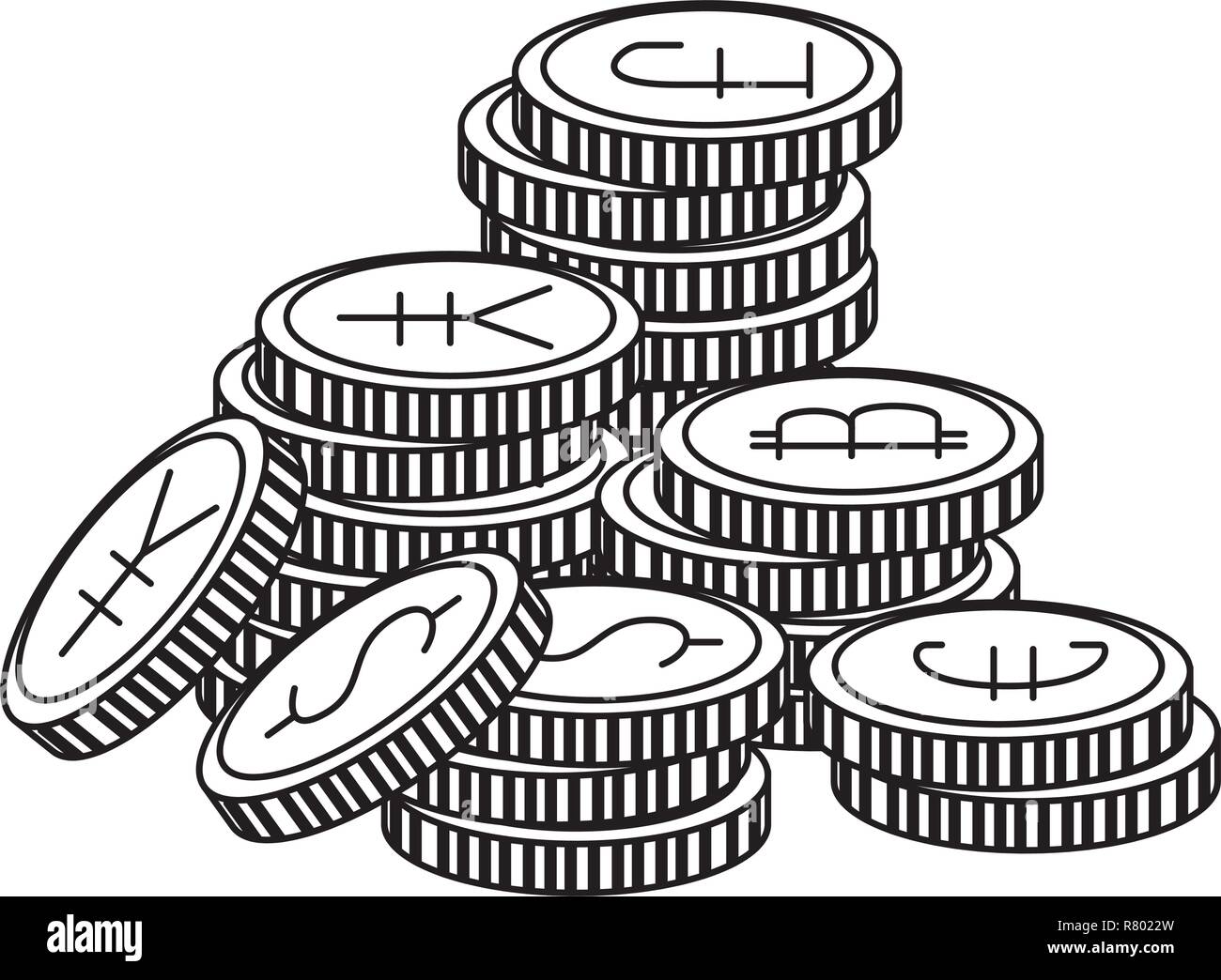 set of commercial coins vector illustration design Stock Vector Image ...