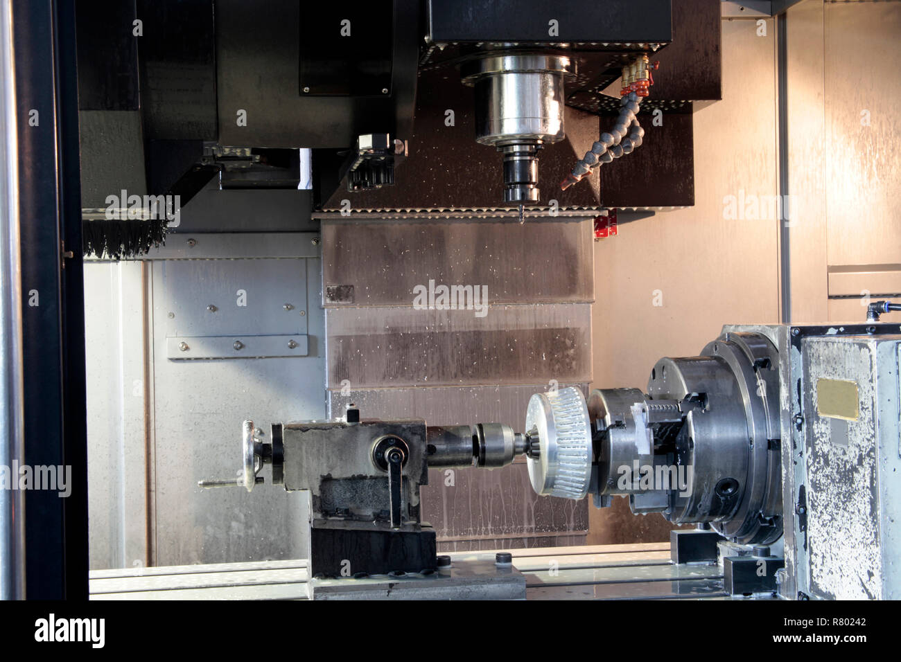 CNC milling at work Stock Photo - Alamy