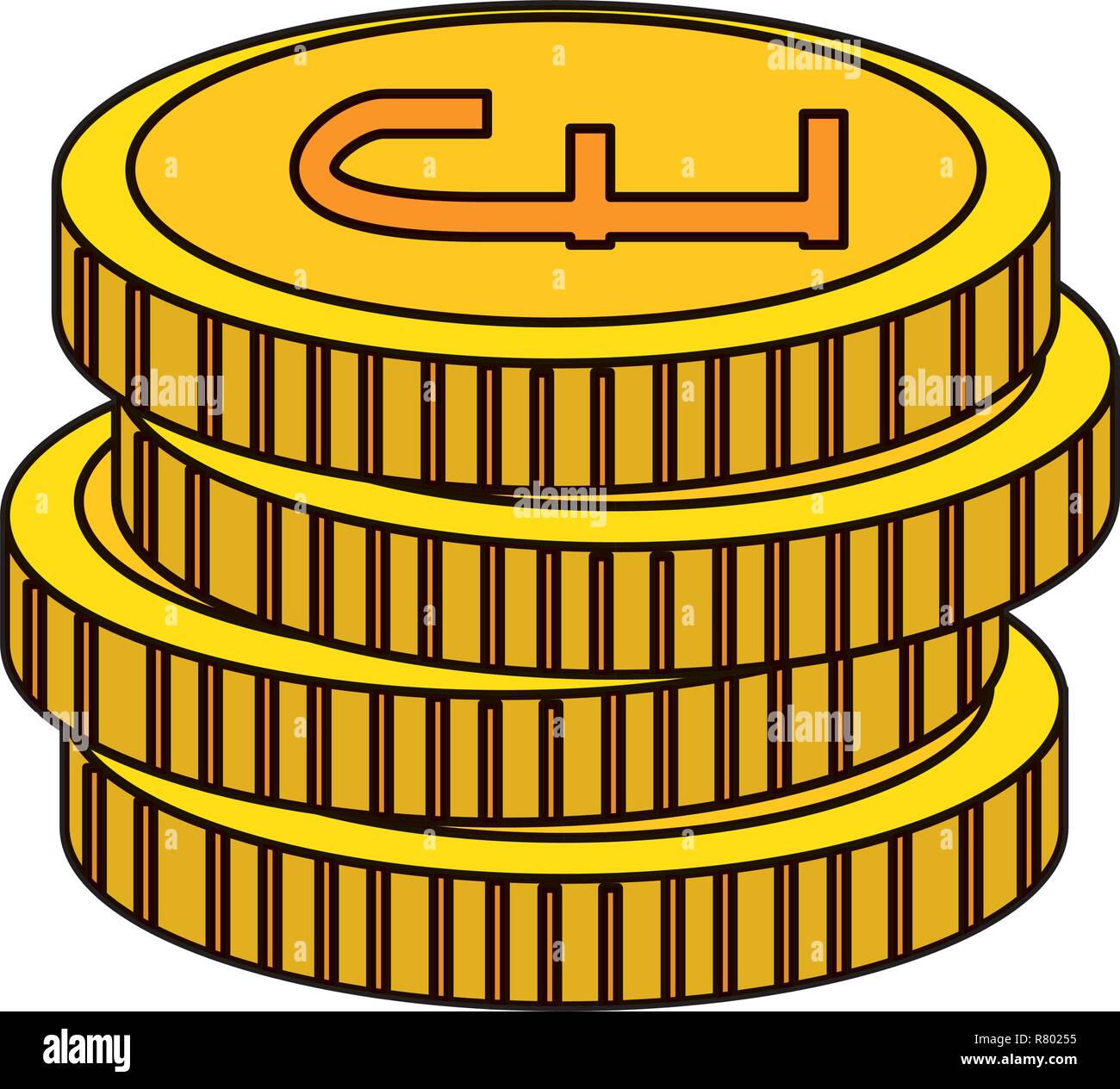 Uk coins stacked Stock Vector Images - Alamy