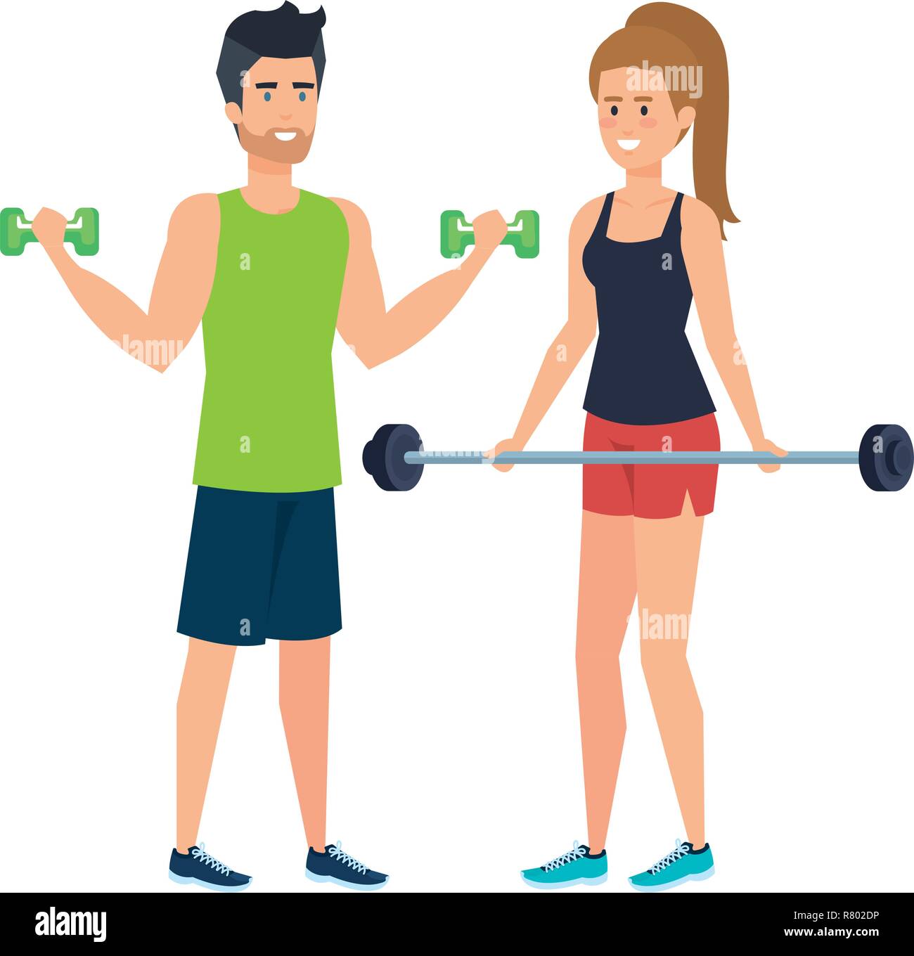strong couple lifting weight vector illustration design Stock Vector ...