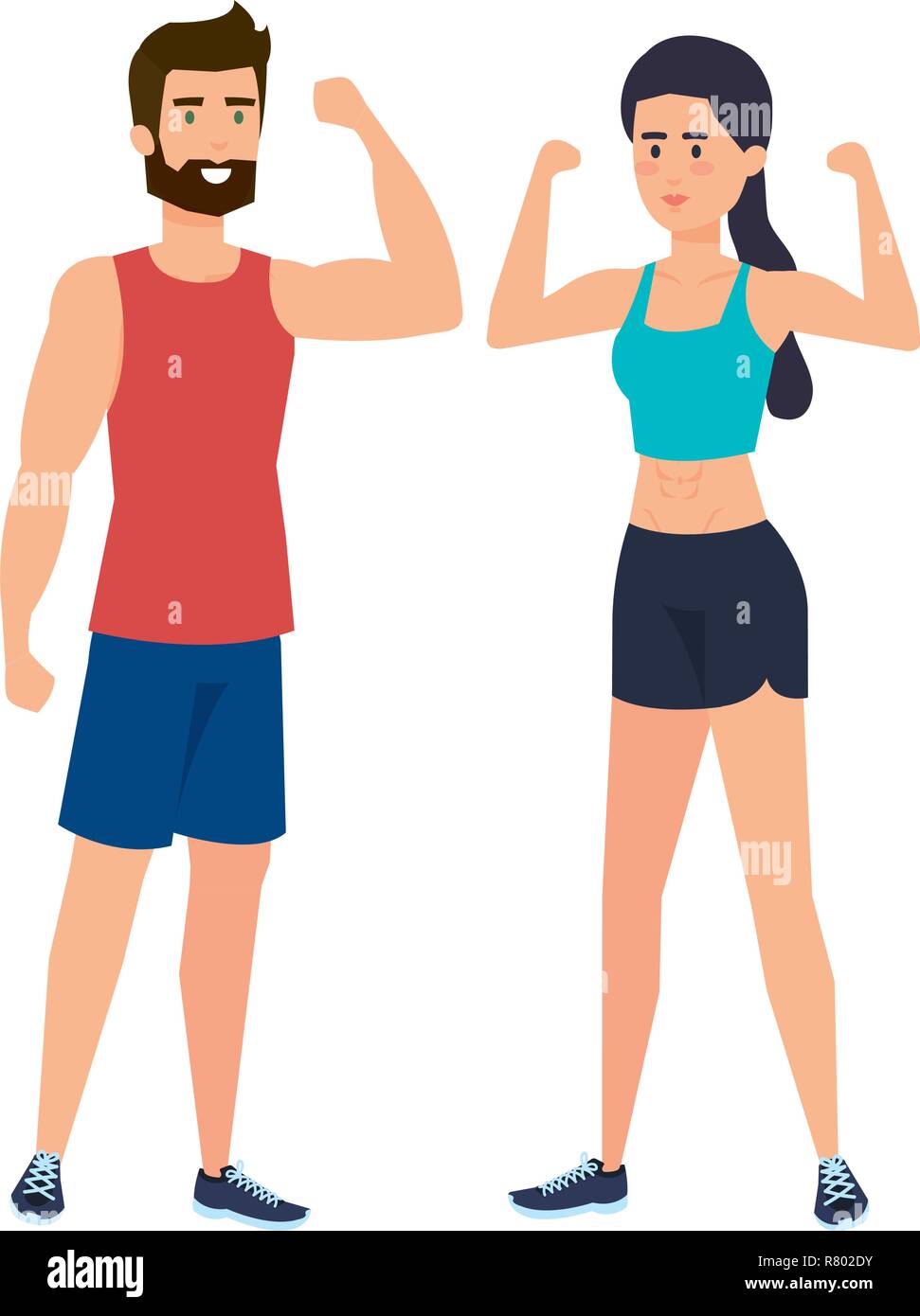 strong couple lifting weight vector illustration design Stock Vector ...