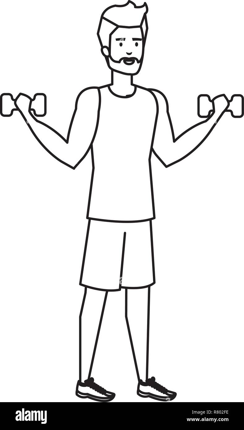 strong man lifting weight vector illustration design Stock Vector Image ...