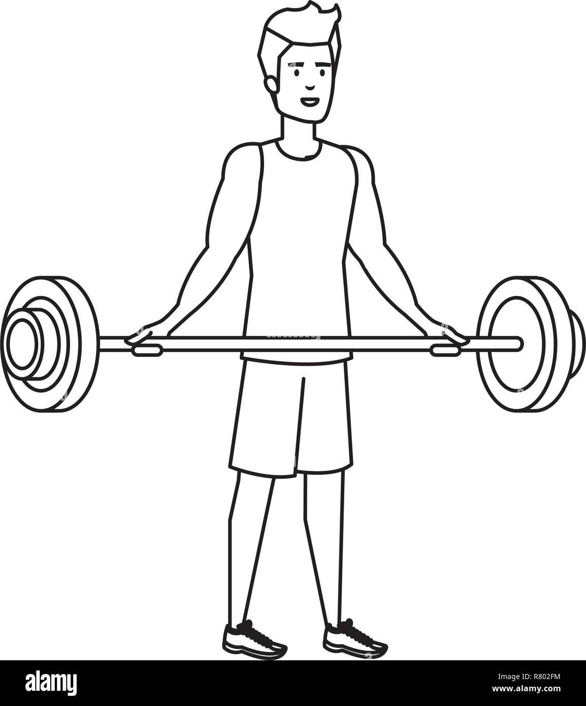 strong man lifting weight vector illustration design Stock Vector Image ...