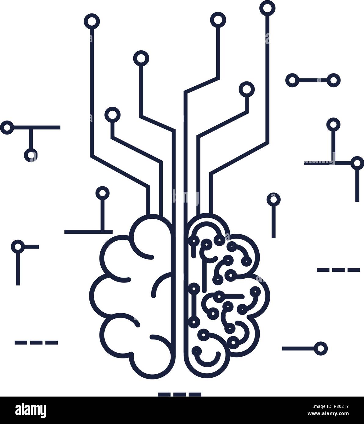 brain with circuit icon vector illustration design Stock Vector Image ...