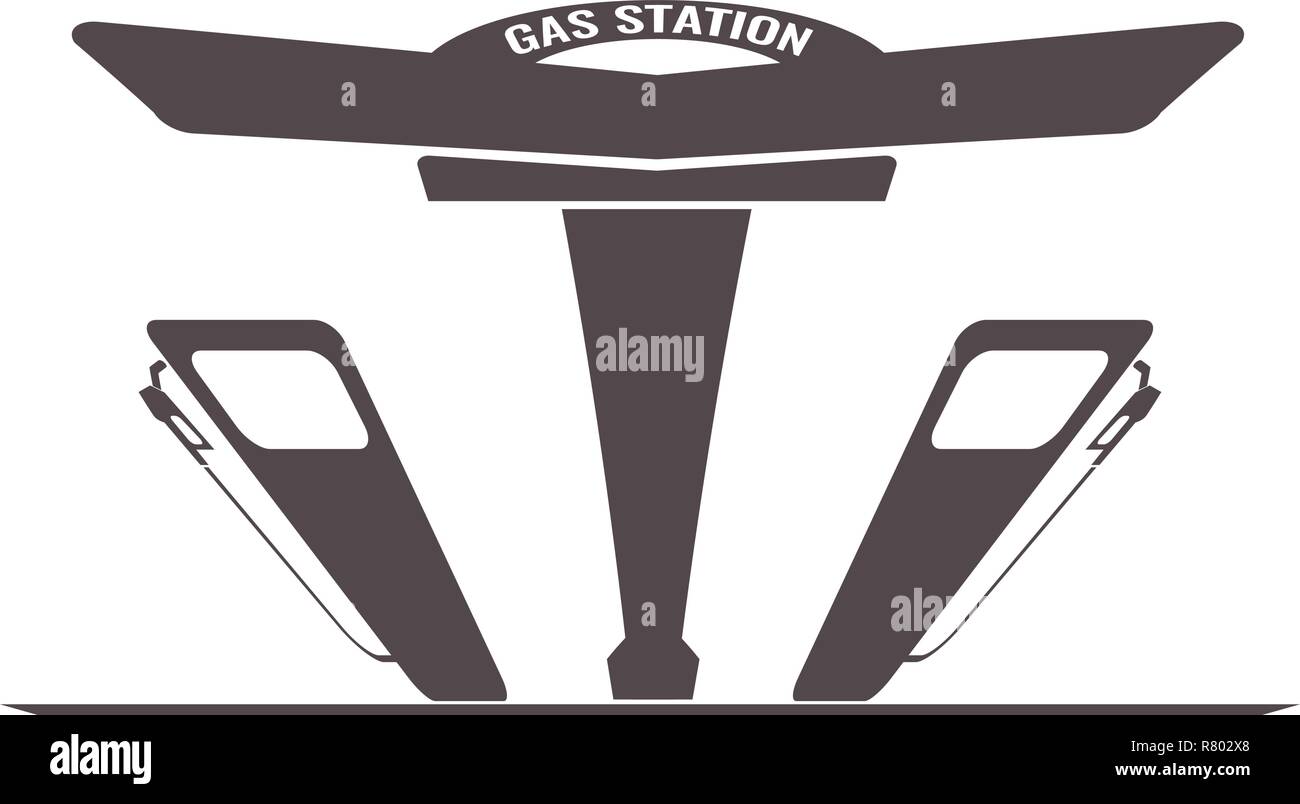Gas station symbol icon with flat color style design. Vector ...