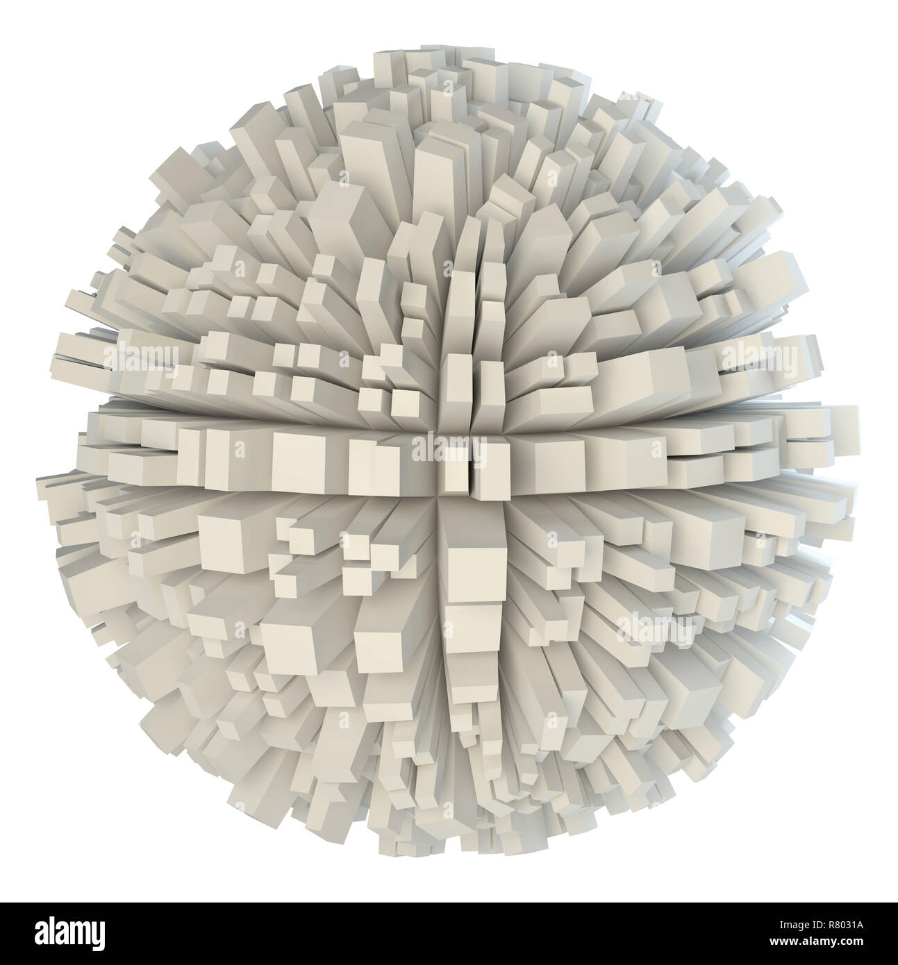 Abstract White Sphere With Cubes Stock Photo - Alamy