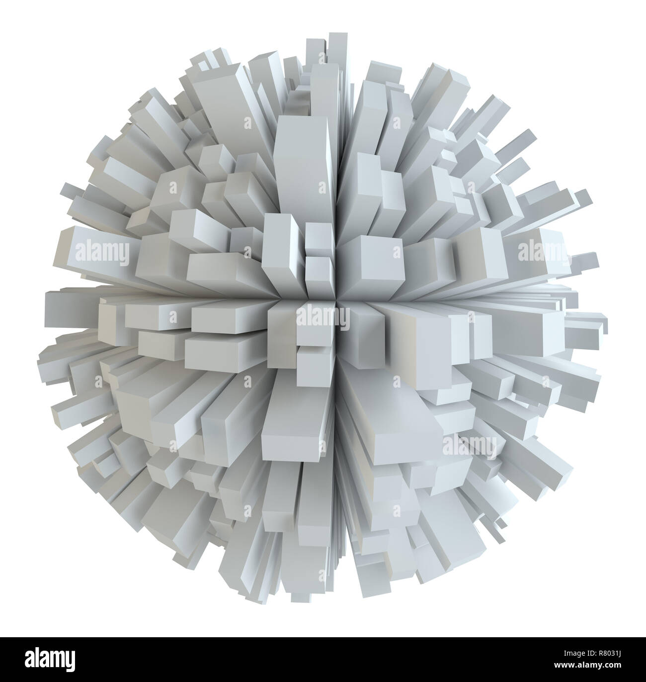 Abstract White Sphere With Cubes Stock Photo - Alamy