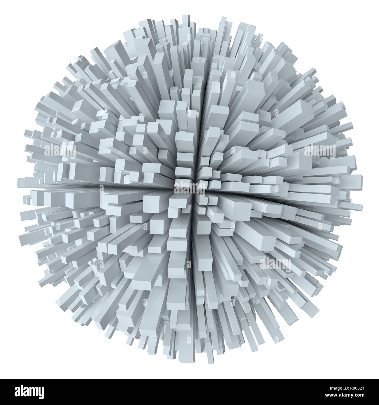 Abstract White Sphere With Cubes Stock Photo - Alamy