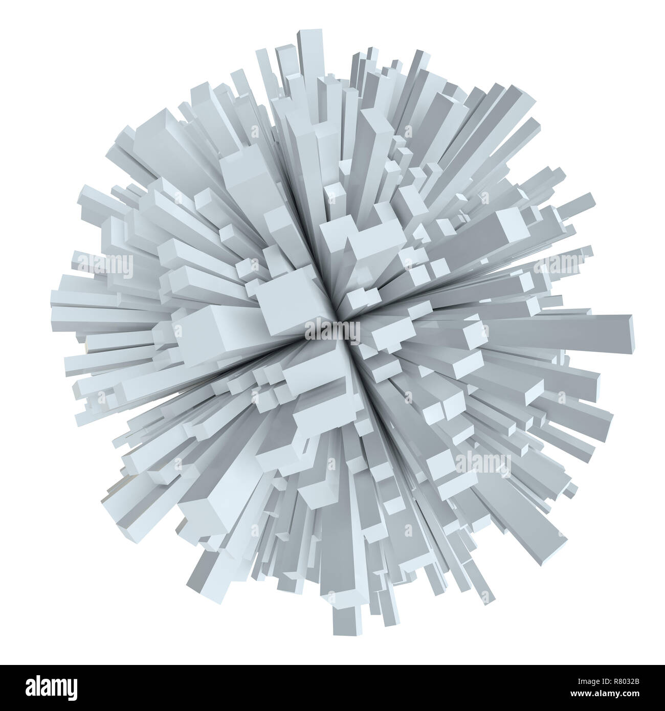 Abstract White Sphere With Cubes Stock Photo - Alamy