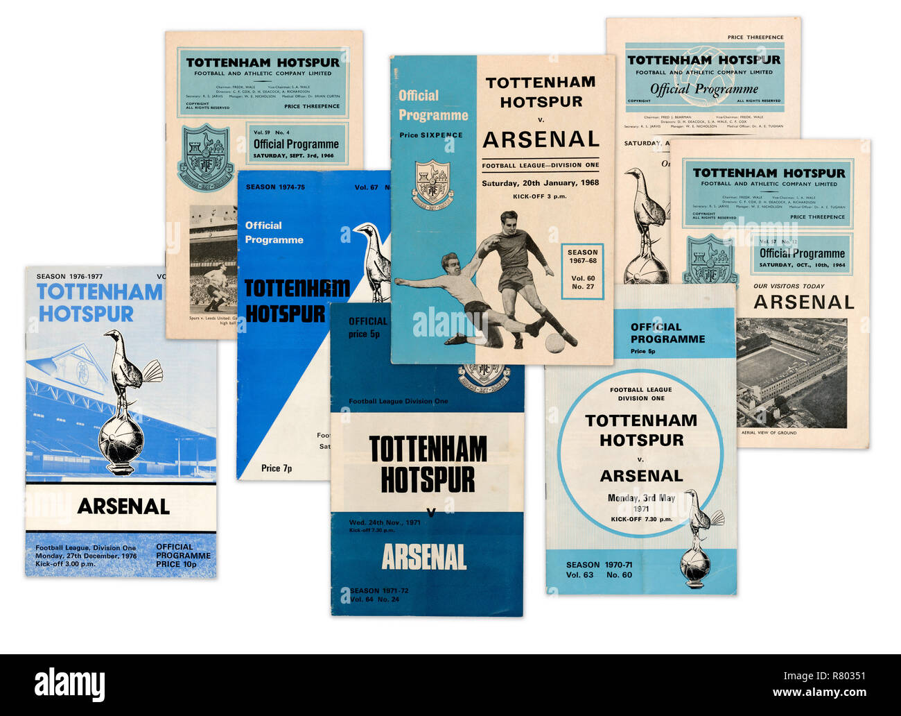A collection of Tottenham Hotspur Football Club official programmes ...