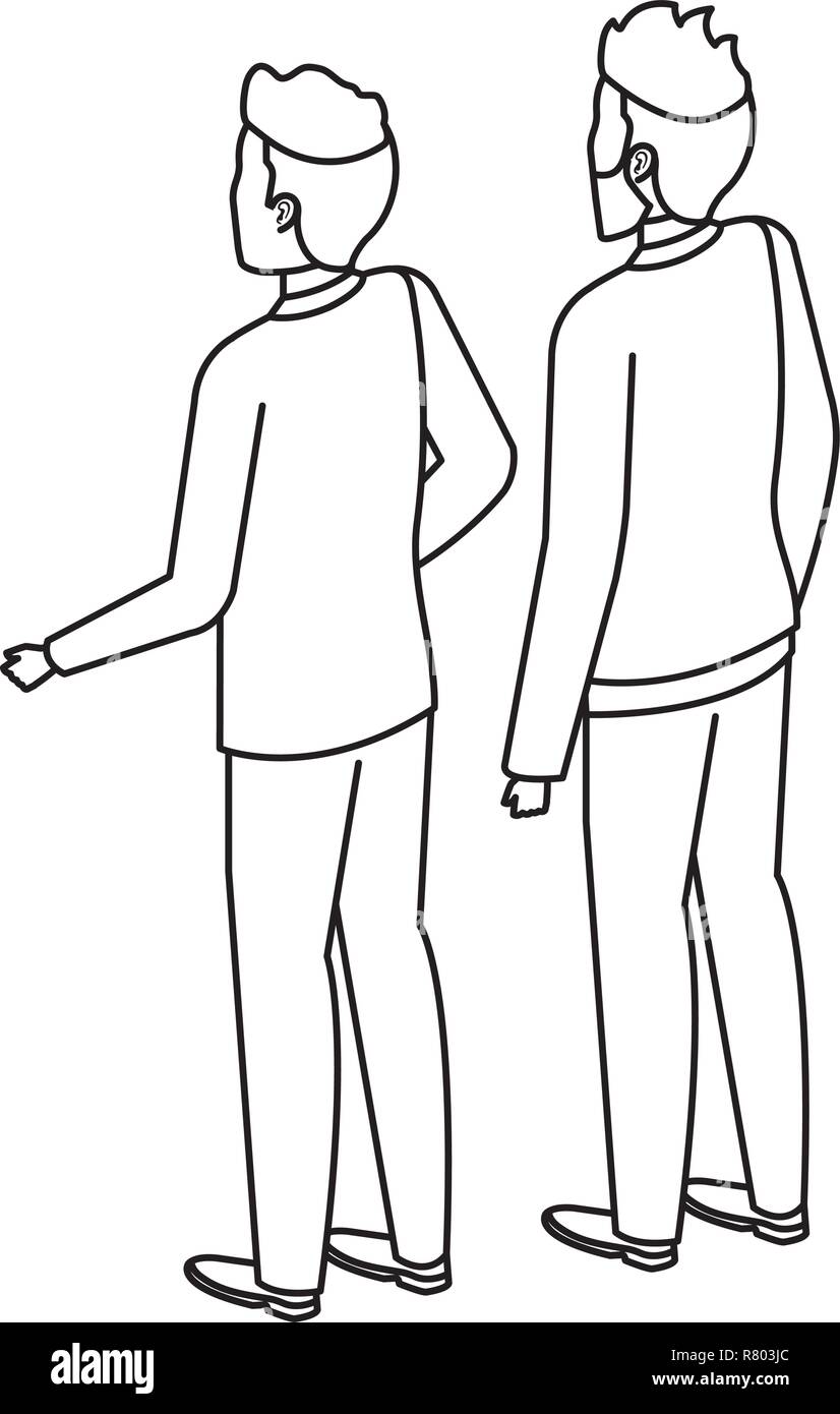 elegant businessman back avatar character vector illustration design ...