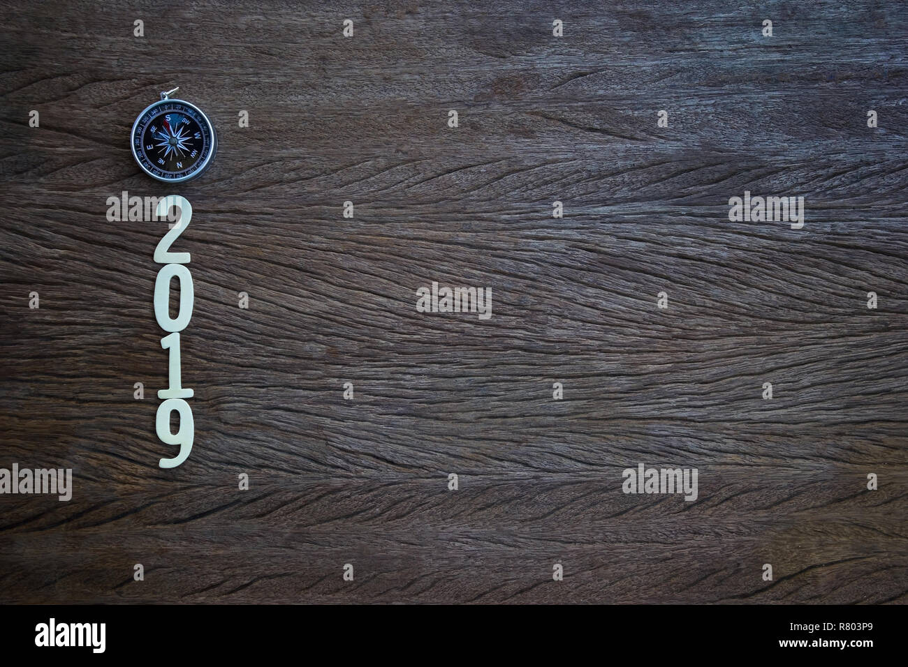 Focus your work plan concept : Top view, flat lay compass and a cut ...