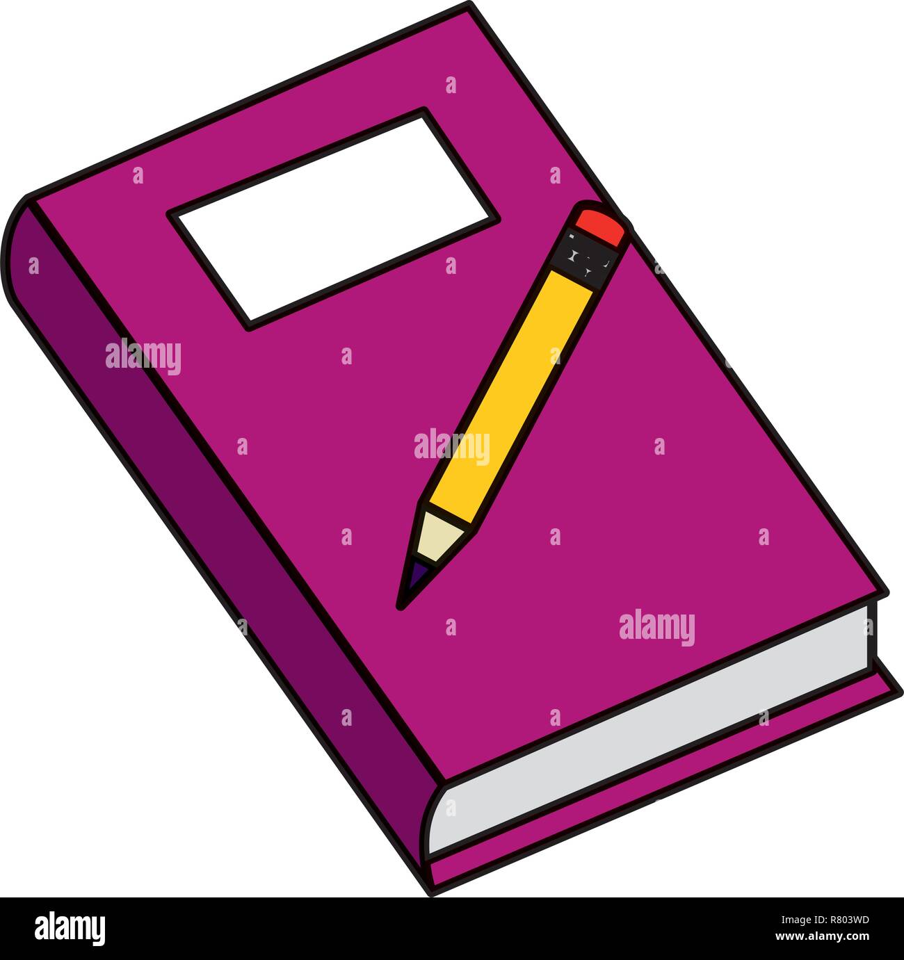 text book with pencil vector illustration design Stock Vector Image ...