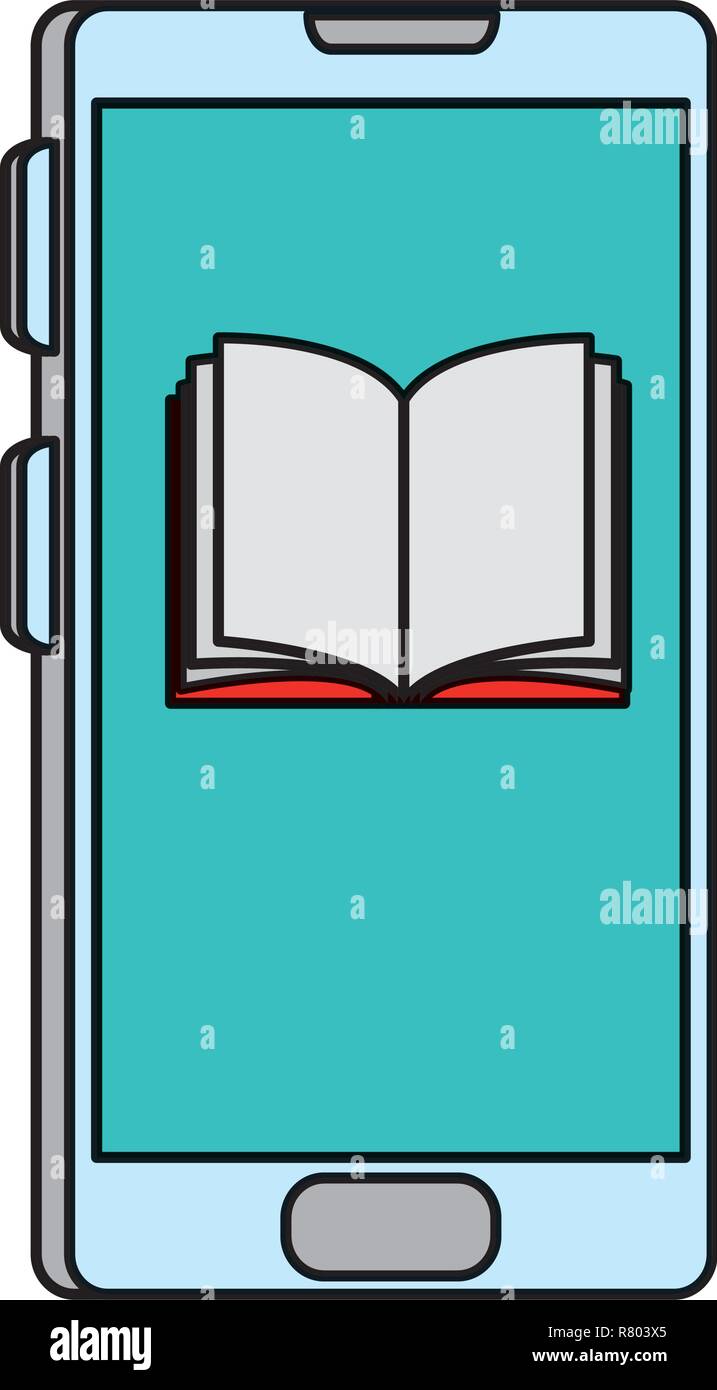 smartphone with electronic book vector illustration design Stock Vector ...