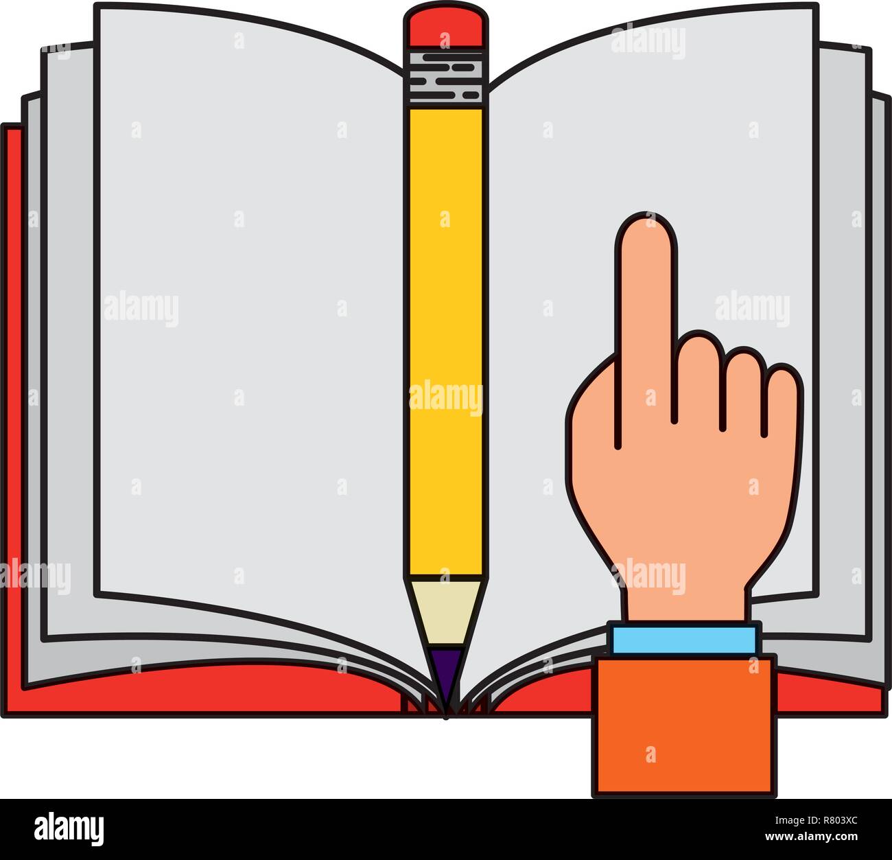 text book with pencil vector illustration design Stock Vector Image ...