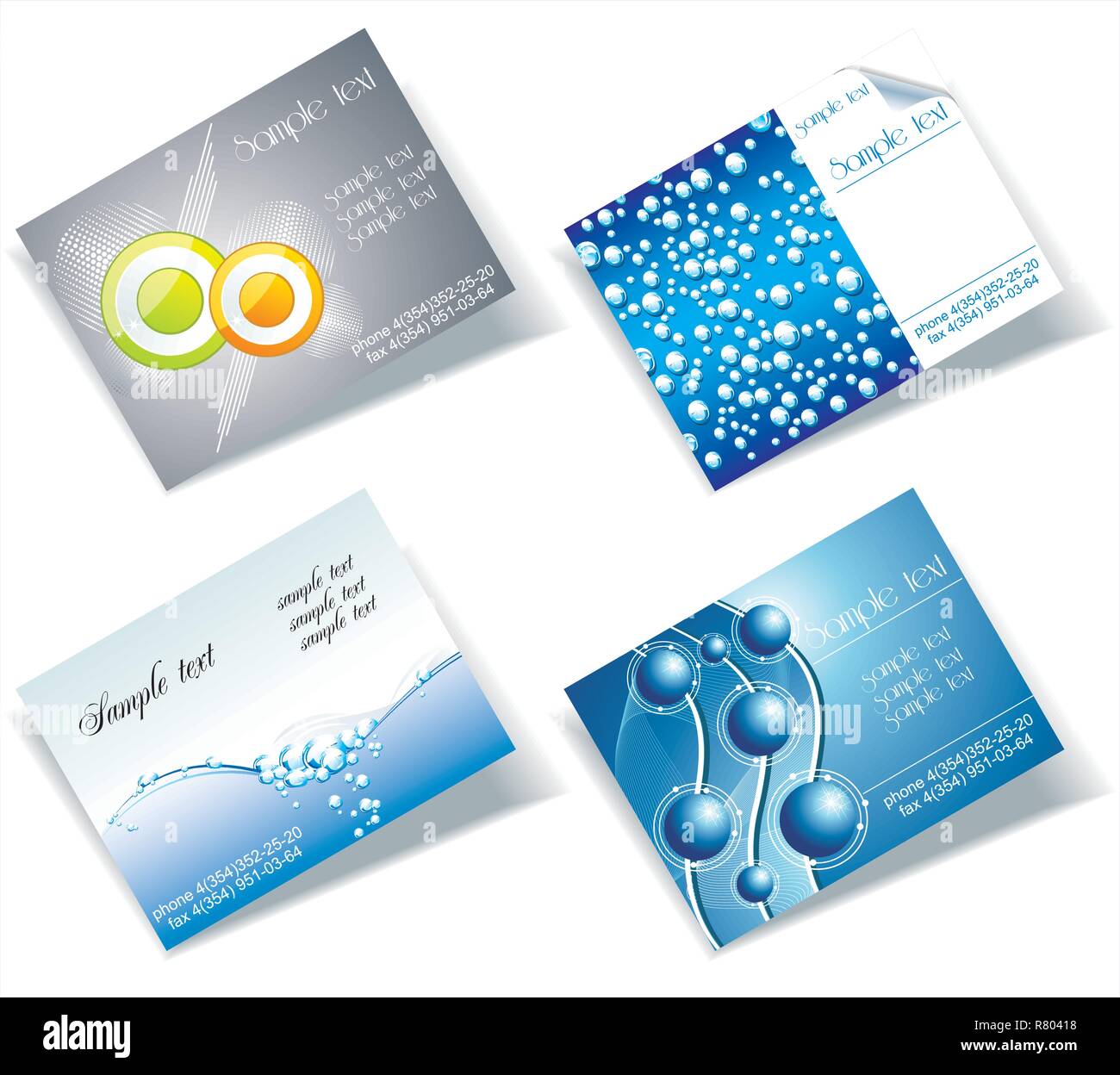 Blue colorful visiting card vector with background Stock Vector Image ...