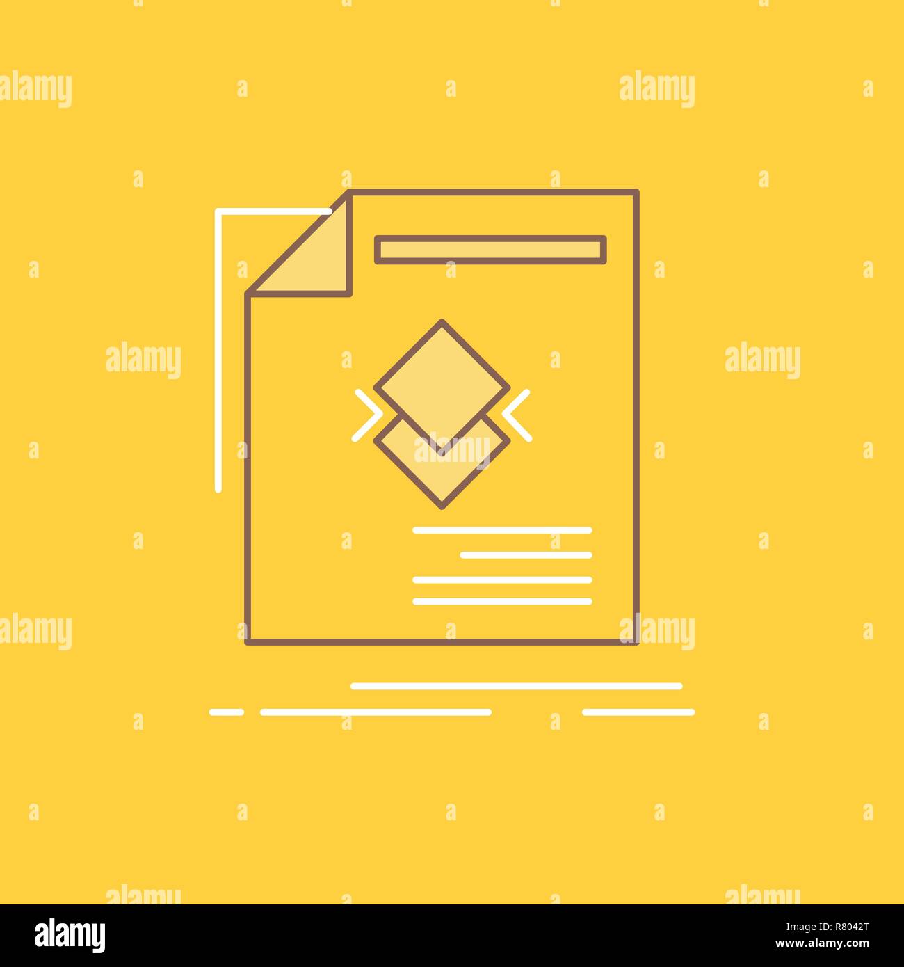 ad, advertisement, leaflet, magazine, page Flat Line Filled Icon. Beautiful Logo button over ...