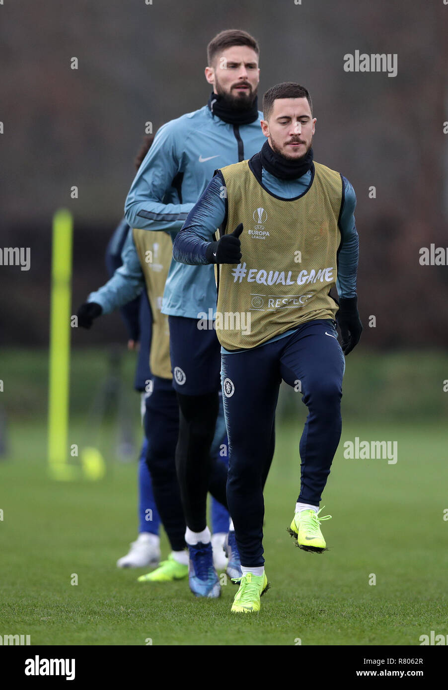 Chelsea's Eden Hazard during the training session at Cobham Training ...