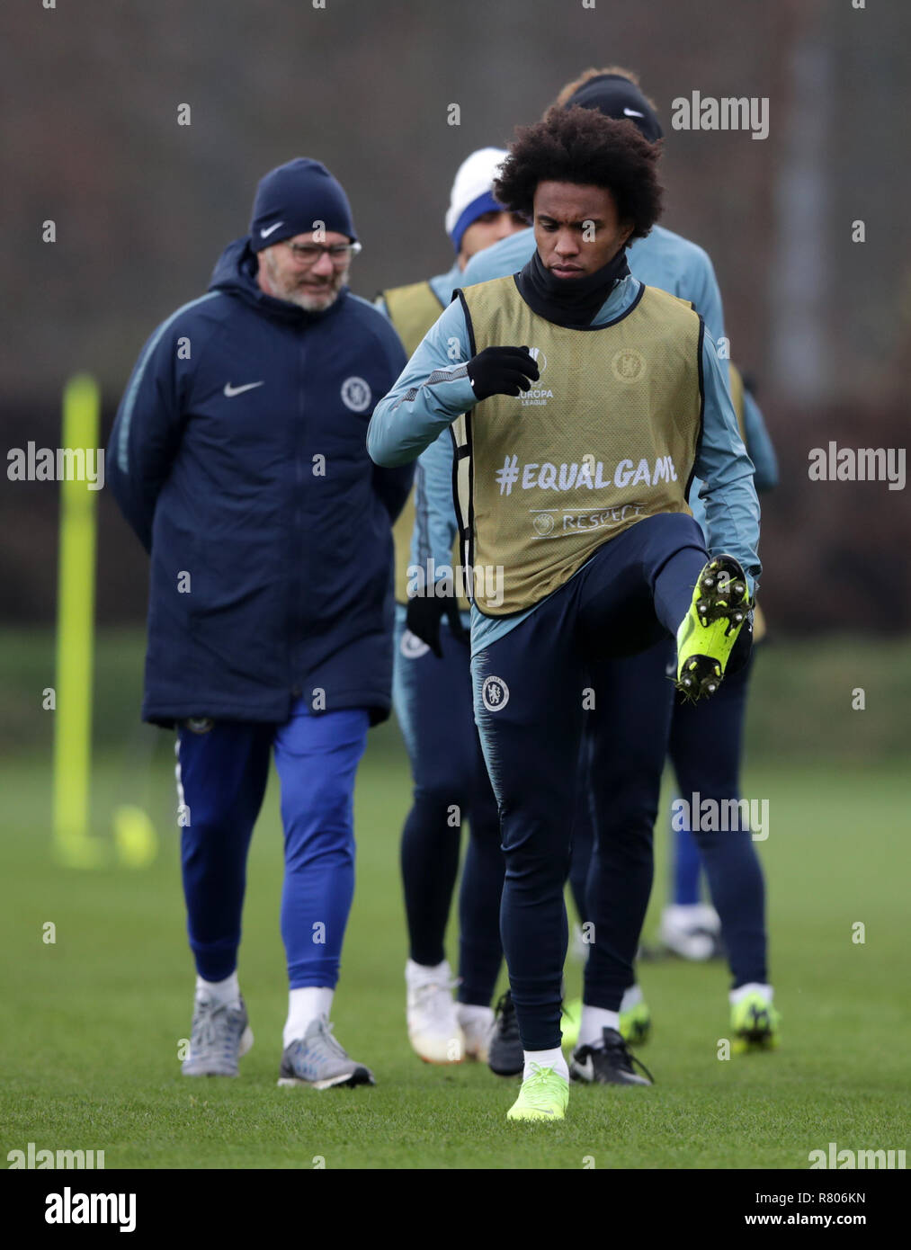 Chelsea's Willian during the training session at Cobham Training Ground ...