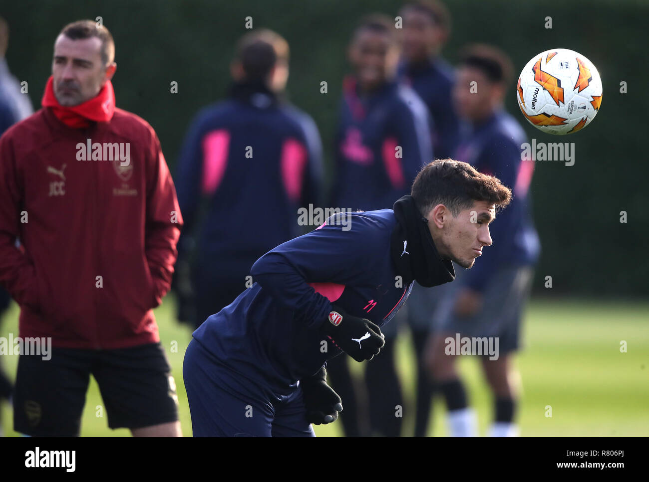 Arsenal's Lucas Torreira during the training session at London Colney ...