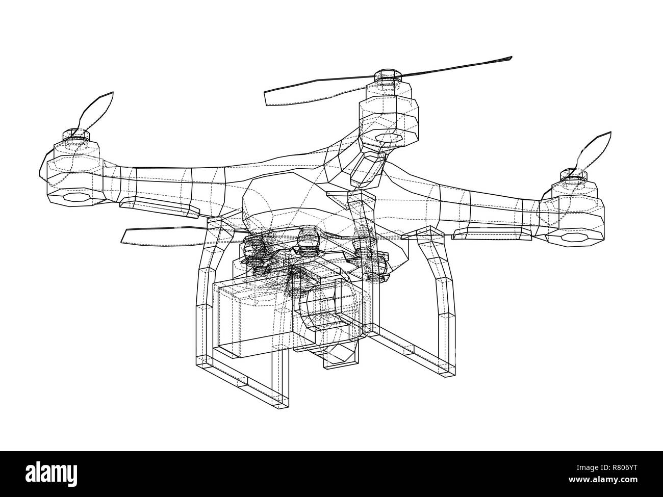 Drone concept. Vector rendering of 3d Stock Vector Image & Art - Alamy