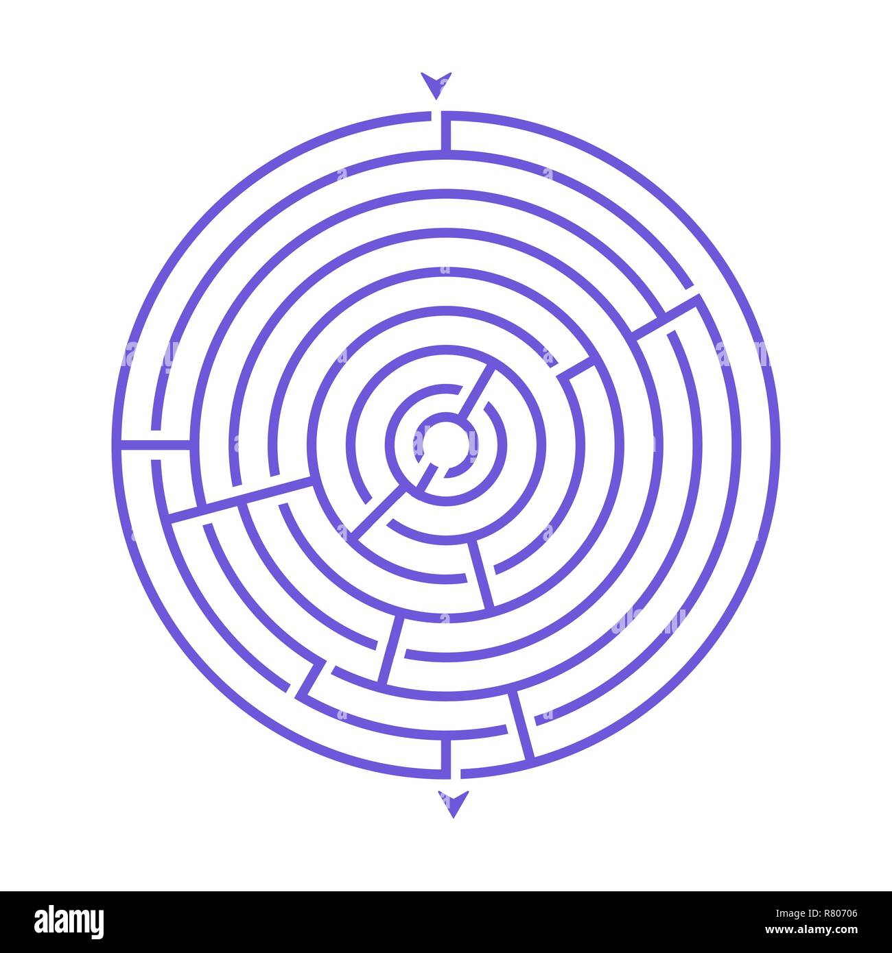 Simple round maze labyrinth game for kids. One of the puzzles from the ...