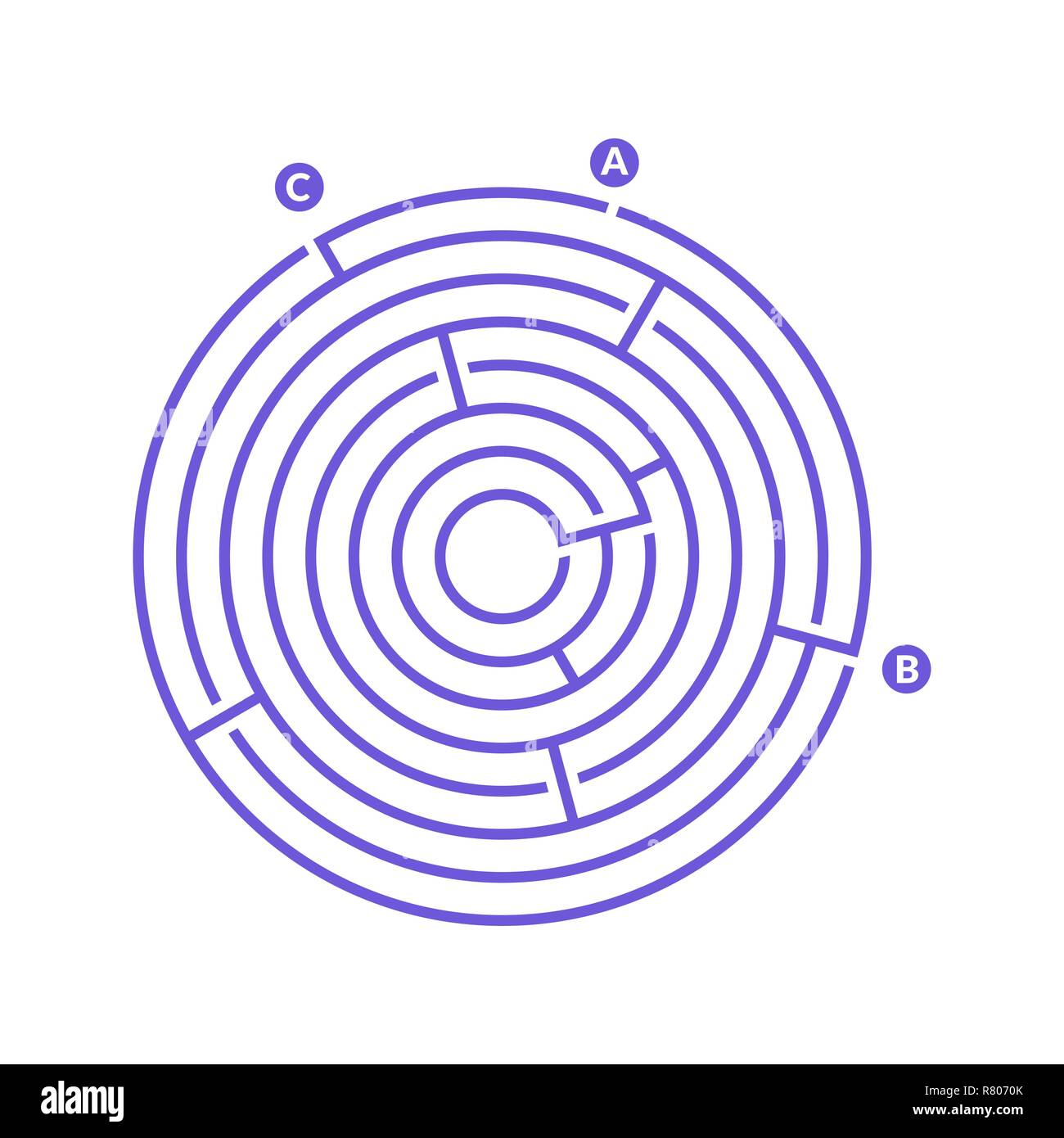 Simple round maze labyrinth game for kids. One of the puzzles from the ...