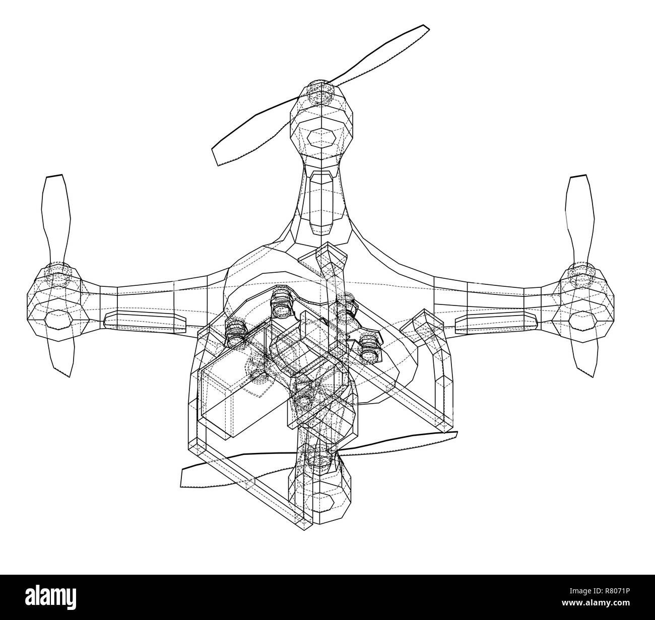 Drone concept. Vector rendering of 3d Stock Vector Image & Art - Alamy