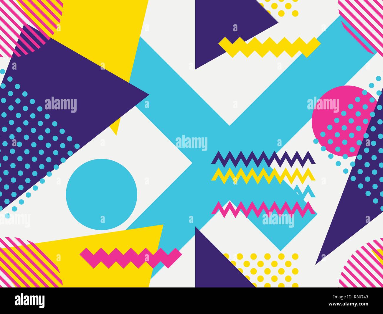 Memphis seamless pattern. Geometric elements memphis in the style of ...