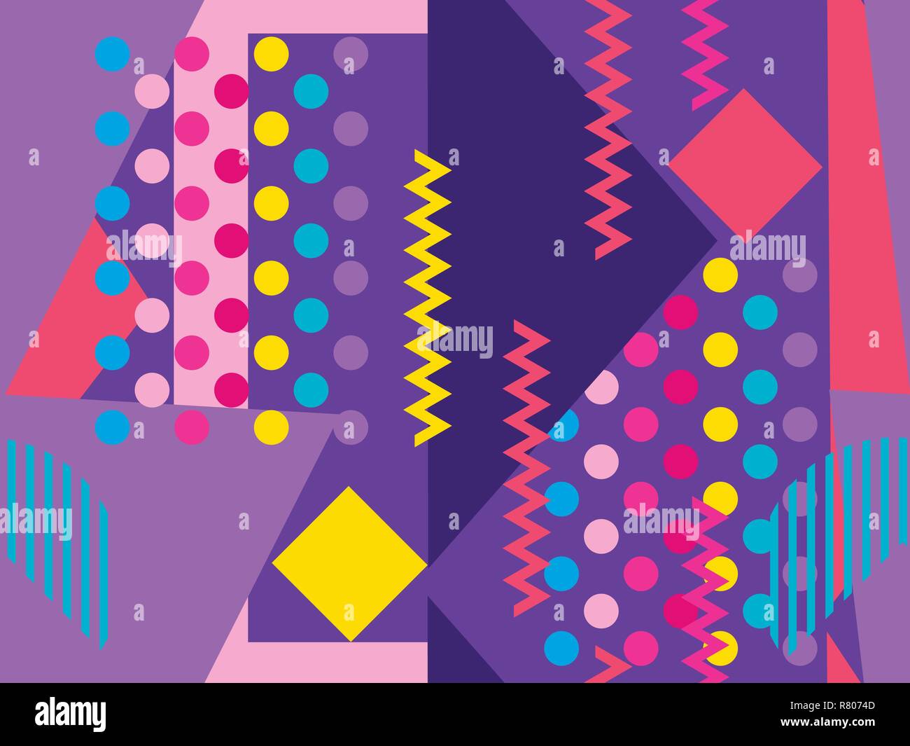 Memphis seamless pattern. Geometric elements memphis in the style of ...