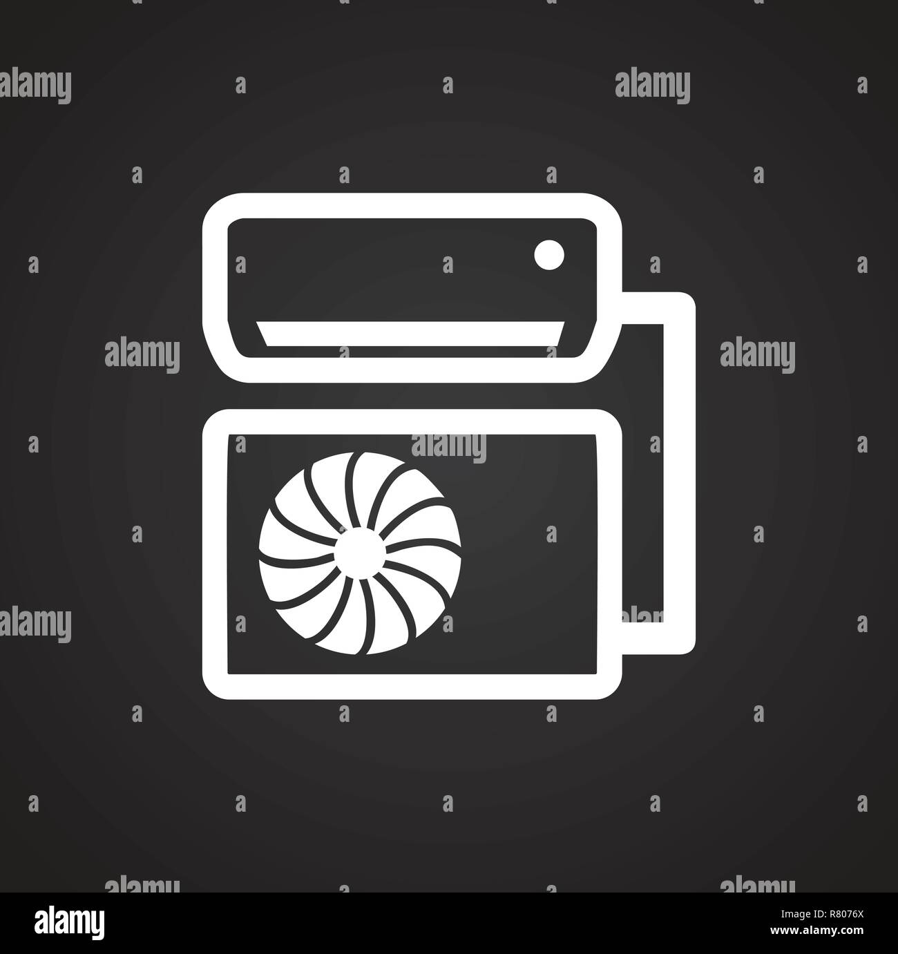 Split air conditioner icon on black background for graphic and web ...