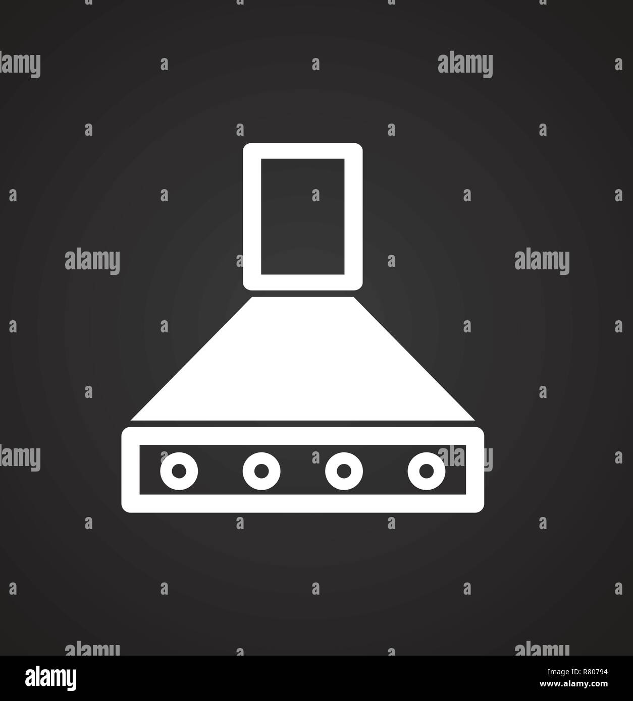 Kitchen exhaust icon on black background for graphic and web design ...