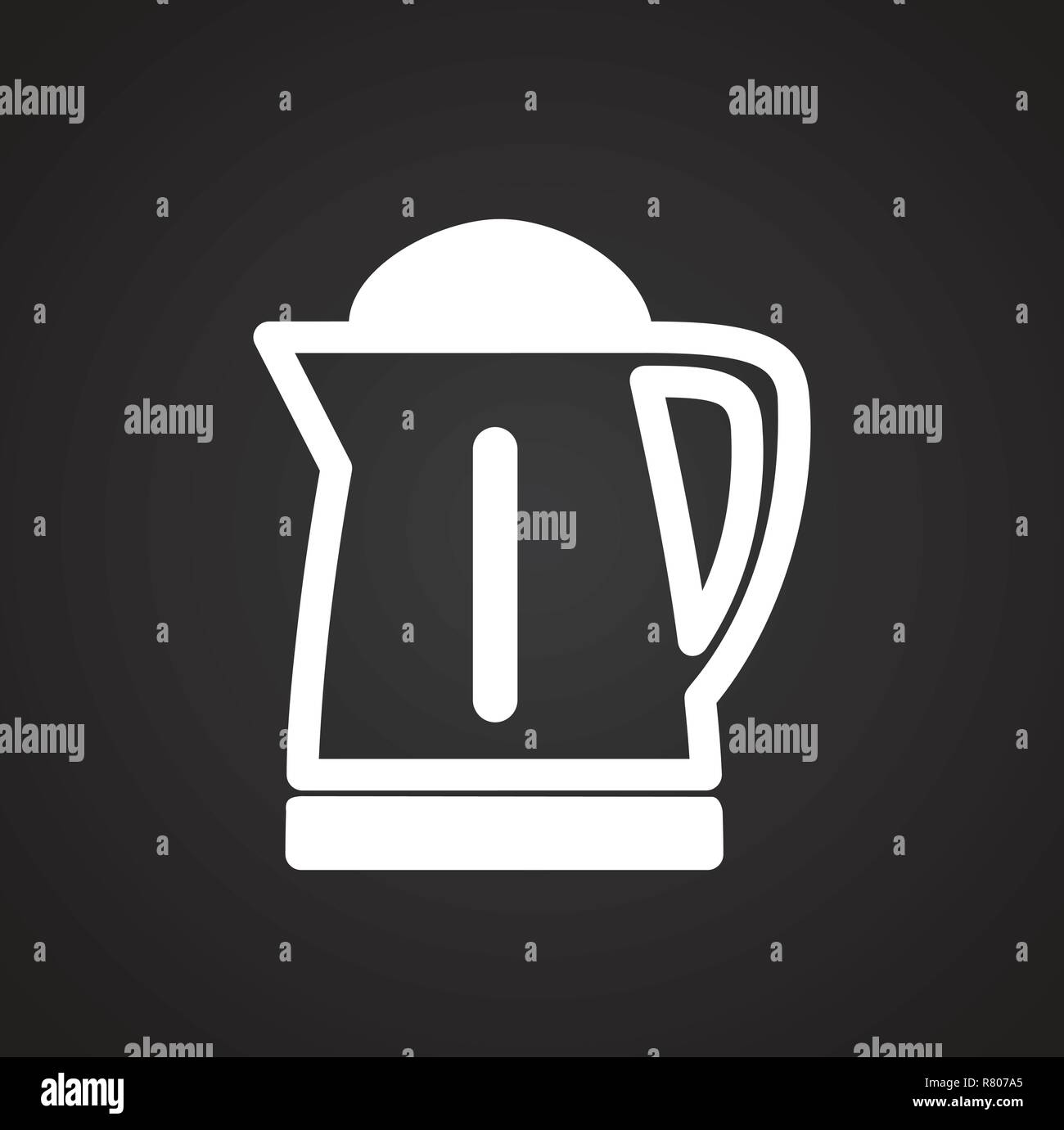 Electric kettle icon on black background for graphic and web design ...