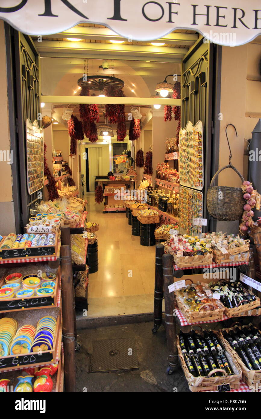 Factory of Herbs and Spices shop, Sorrento Stock Photo - Alamy