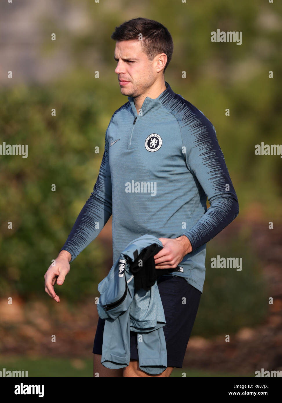 Chelsea's Cesar Azpilicueta during the training session at Cobham ...