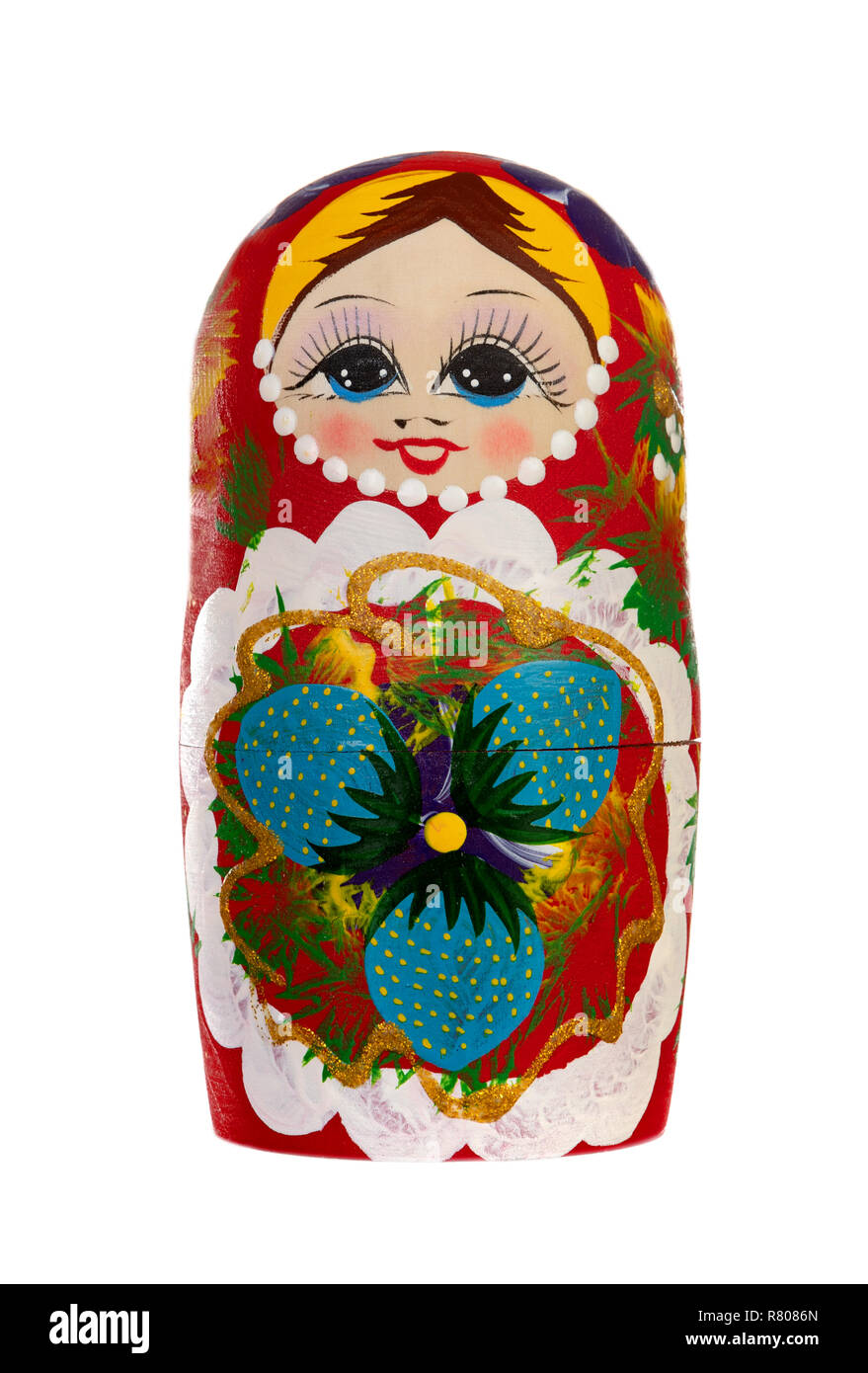 Russian doll babushka matrioska isolated on a white background Stock ...