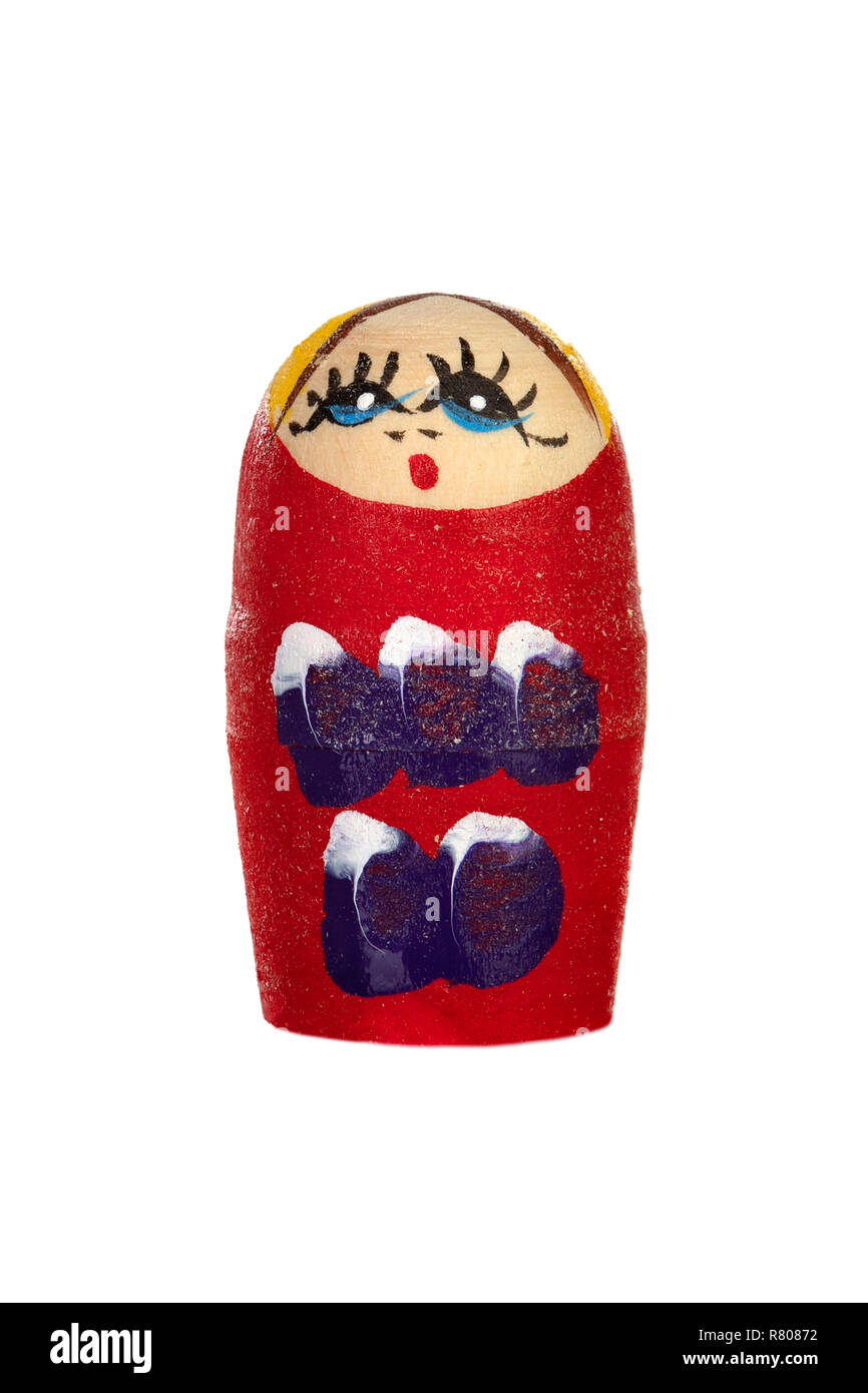 Russian doll babushka matrioska isolated on a white background Stock ...