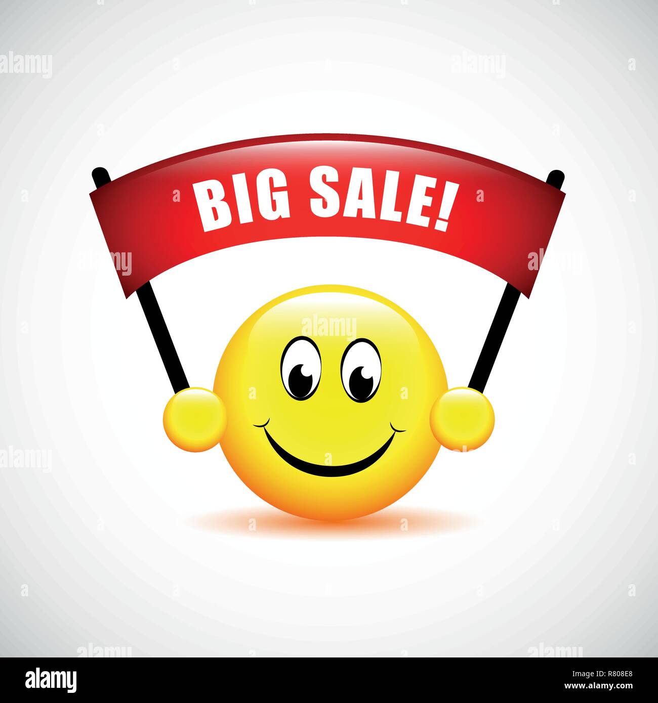 happy face with big sale banner for promotion vector illustration EPS10 ...