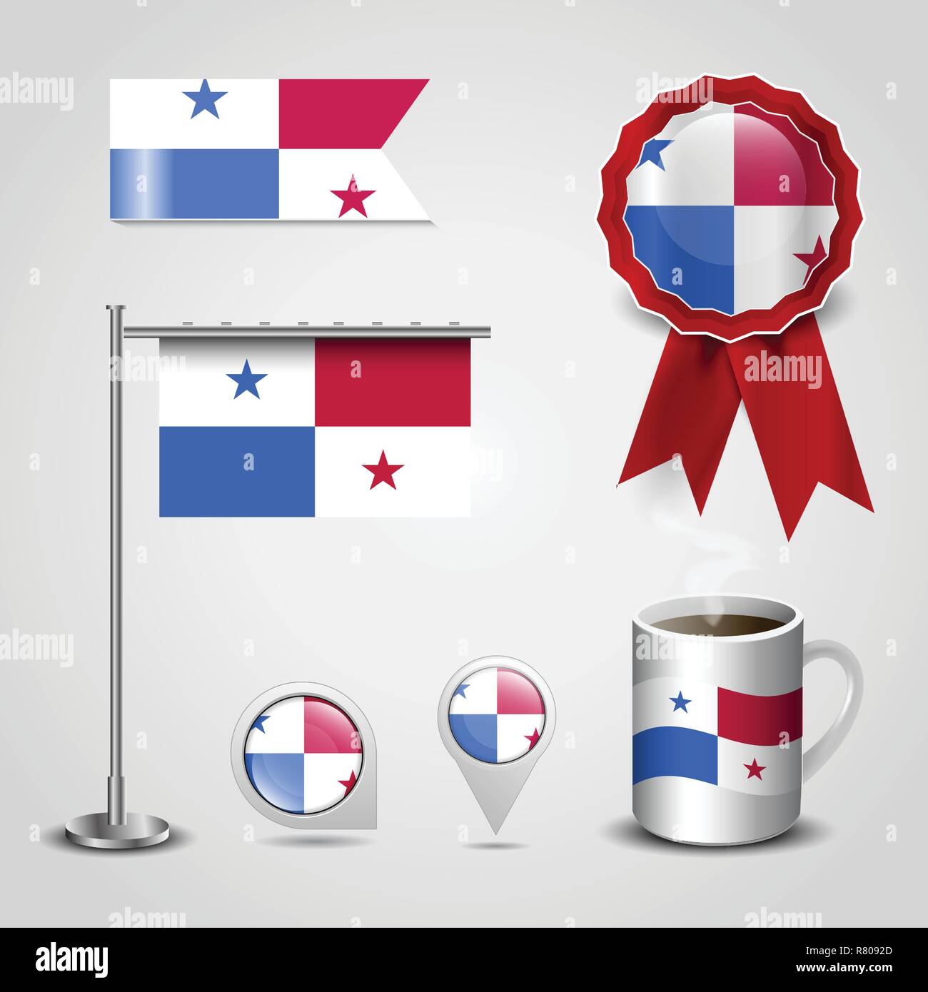 Panamanian flag banner Stock Vector Images - Alamy