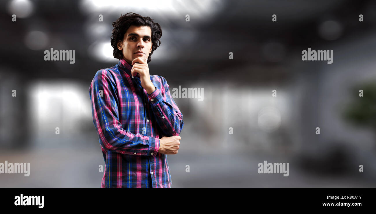 Thinking over handsome business hi-res stock photography and images - Alamy
