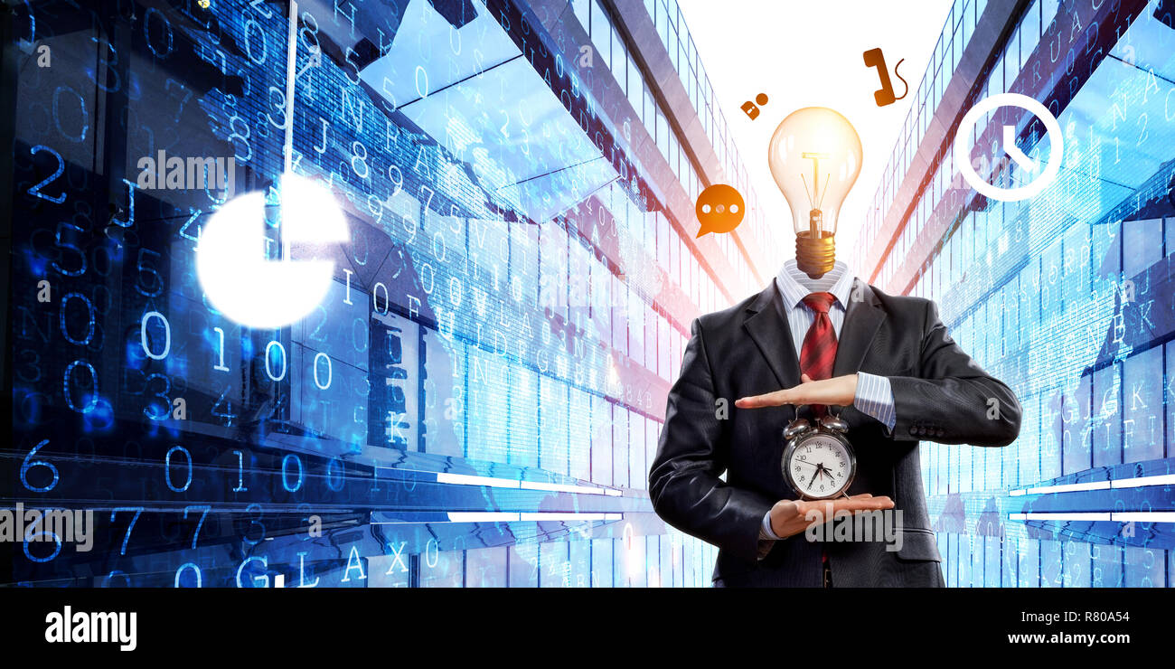 Head full of ideas. Mixed media Stock Photo - Alamy