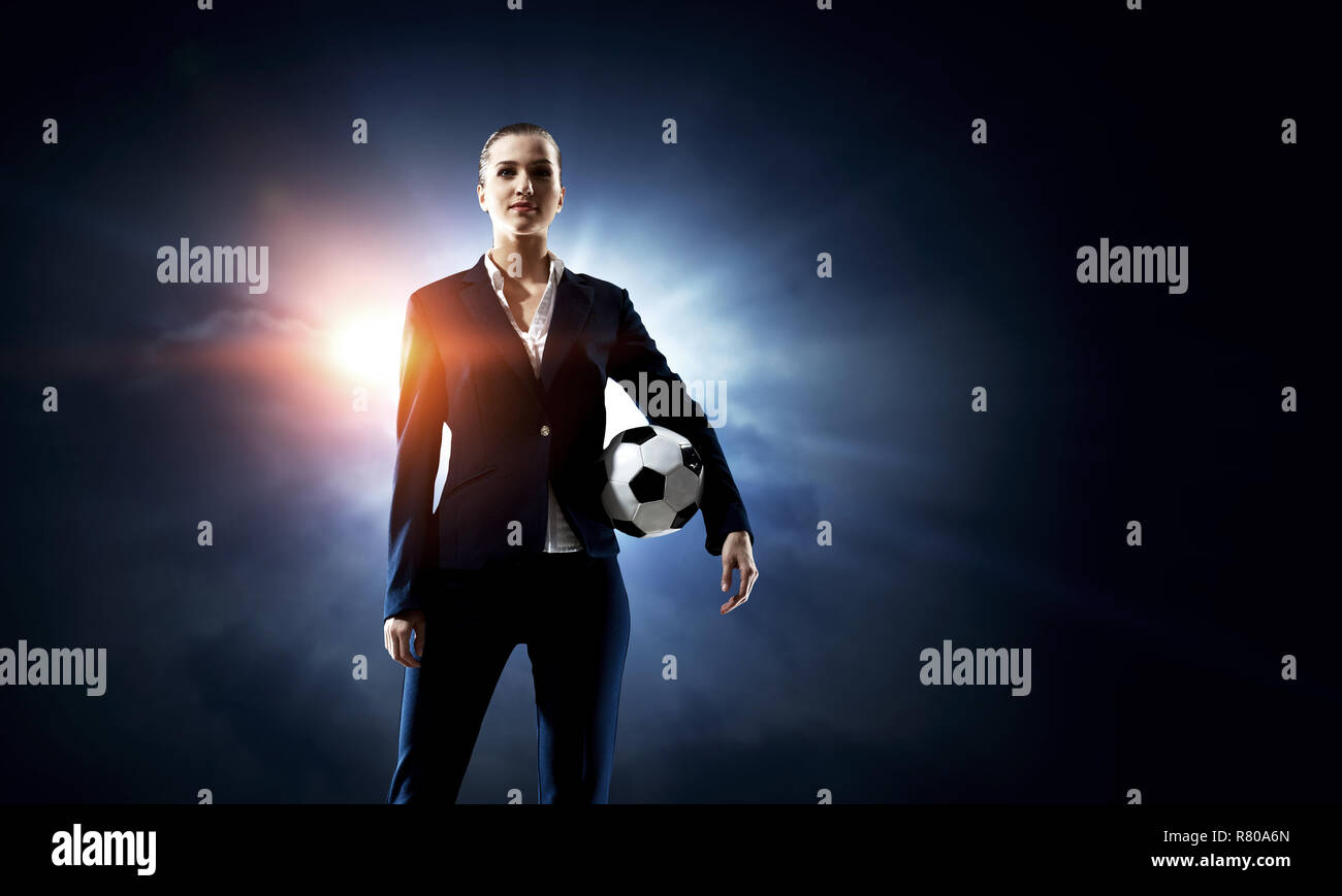 She is playing her own game. Mixed media Stock Photo - Alamy