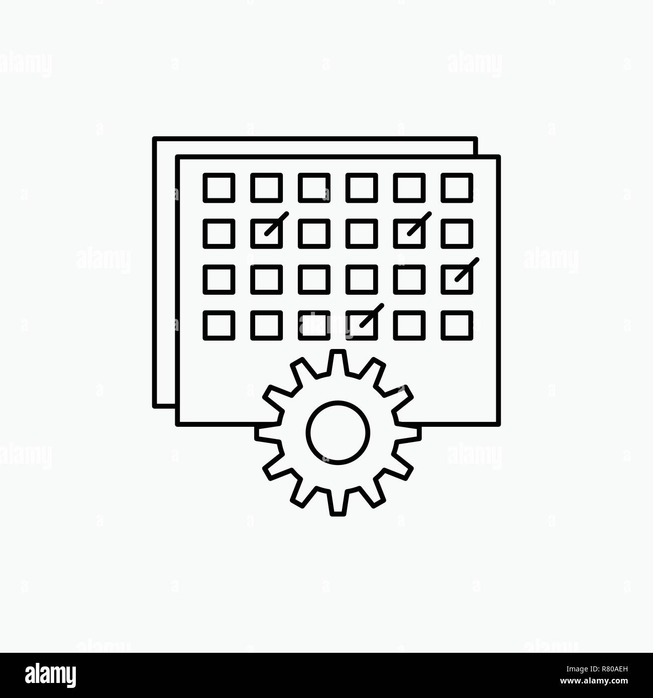 Event, management, processing, schedule, timing Line Icon. Vector ...