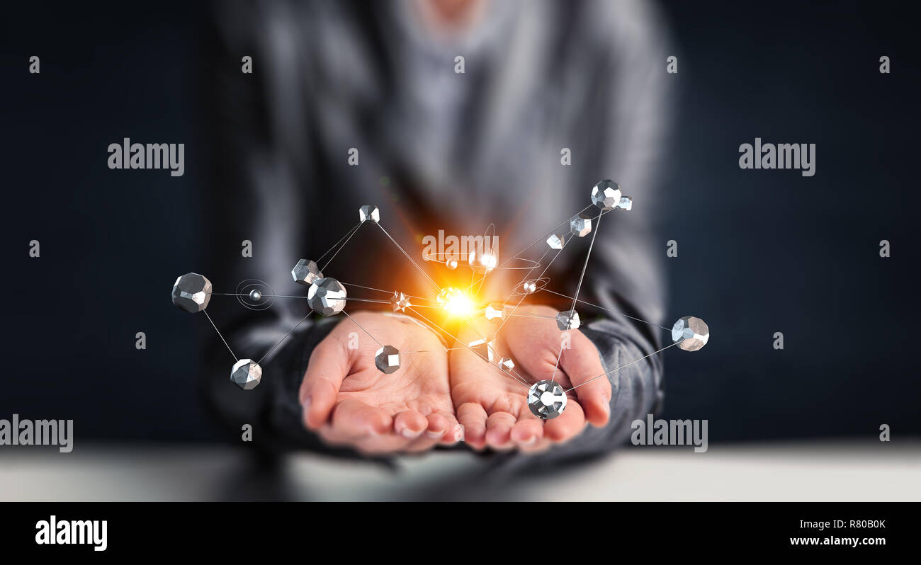 Wireless interaction and connection. Mixed media Stock Photo - Alamy