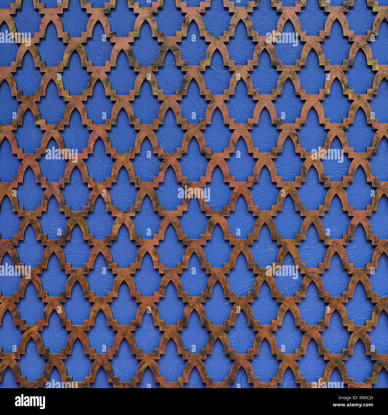 motif islamic style decorate on the blue wall Stock Photo - Alamy