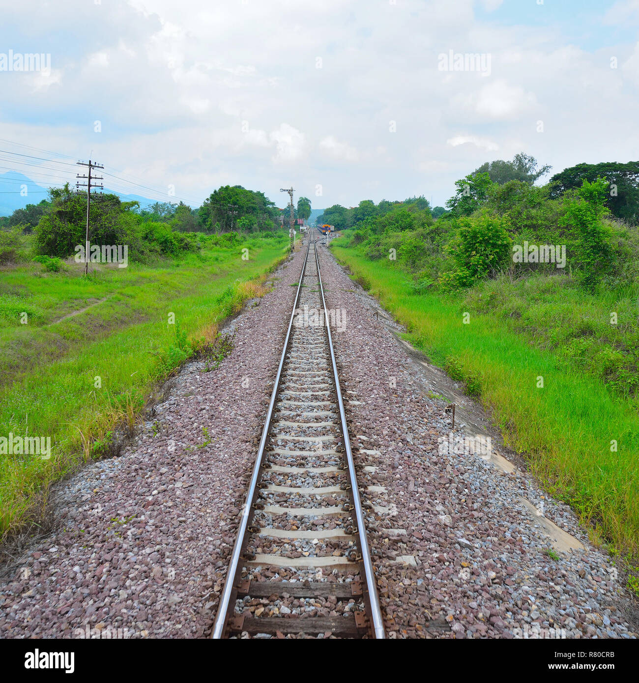 train tracks in country developing Stock Photo - Alamy